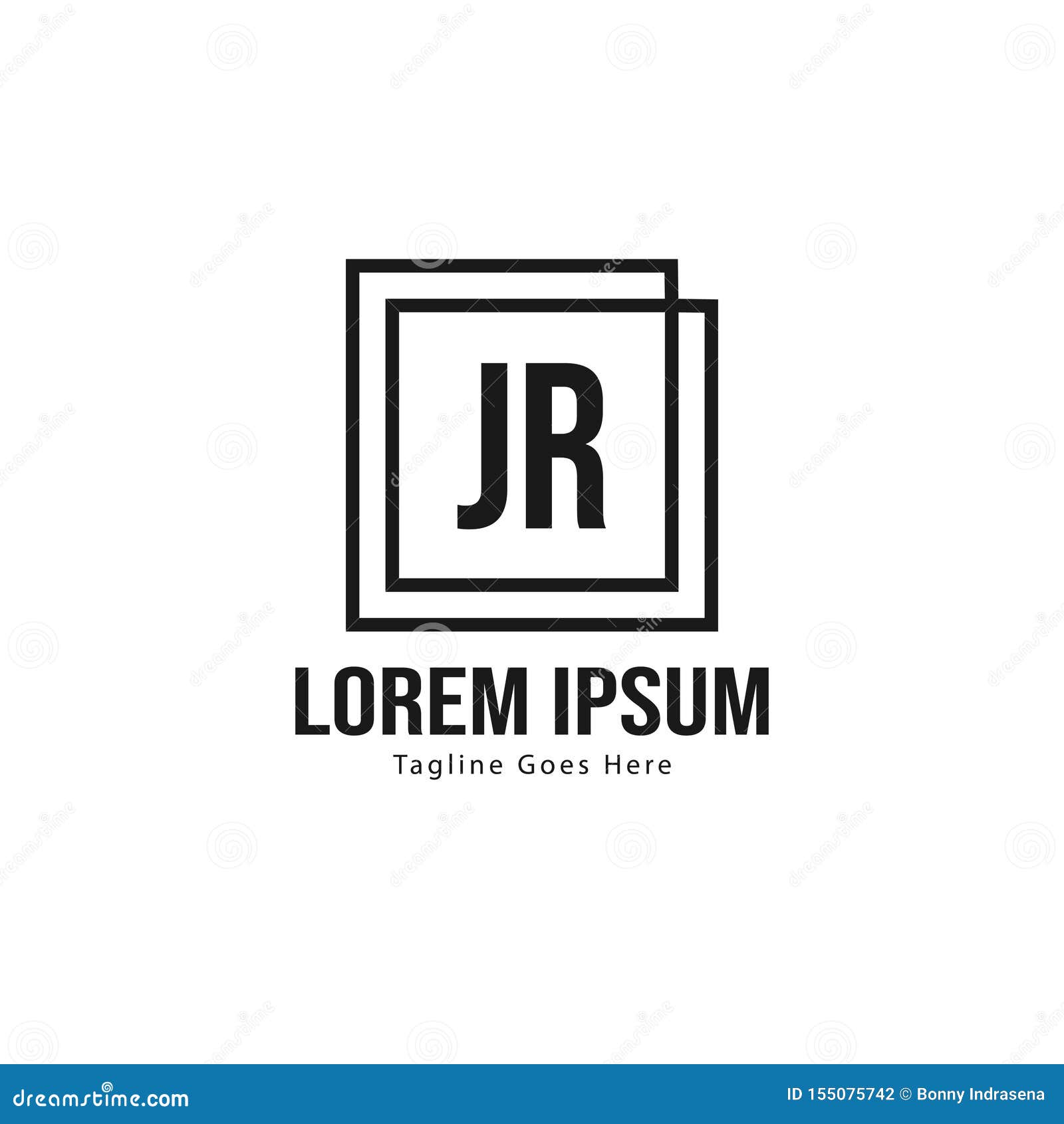 Initial JR Logo Template with Modern Frame. Minimalist JR Letter Logo ...
