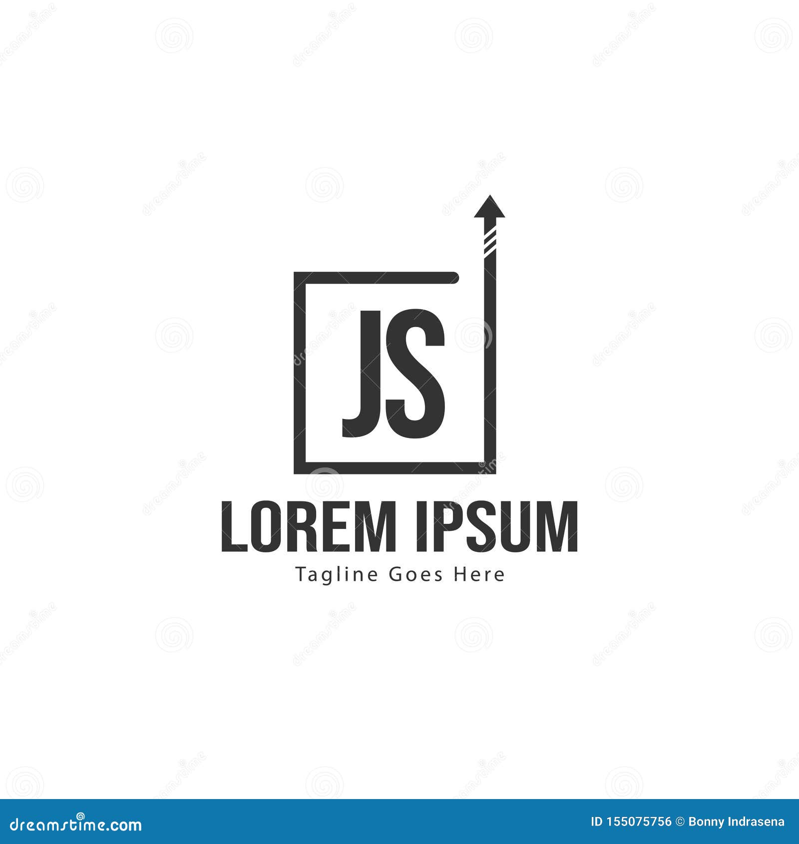 Initial JS Logo Template with Modern Frame. Minimalist JS Letter Logo ...