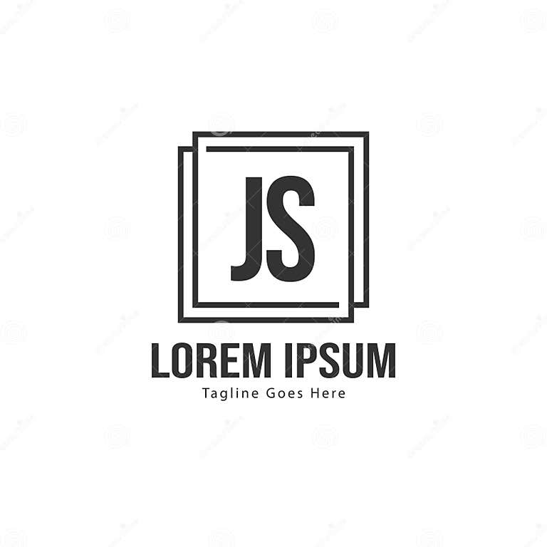 Initial JS Logo Template with Modern Frame. Minimalist JS Letter Logo ...
