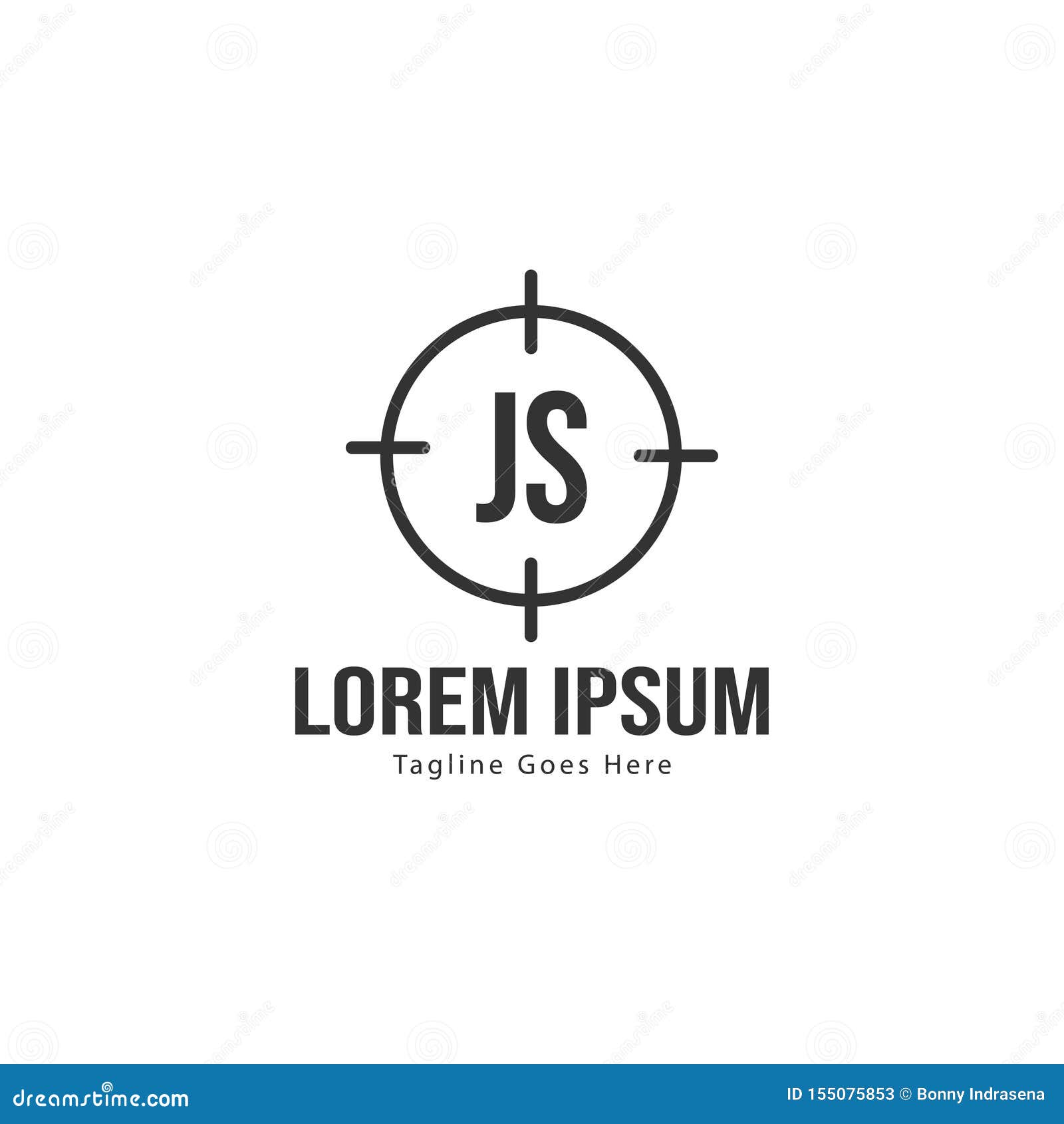 Initial JS Logo Template with Modern Frame. Minimalist JS Letter Logo ...