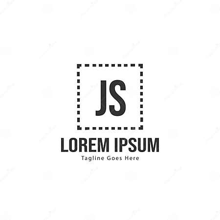 Initial JS Logo Template with Modern Frame. Minimalist JS Letter Logo ...