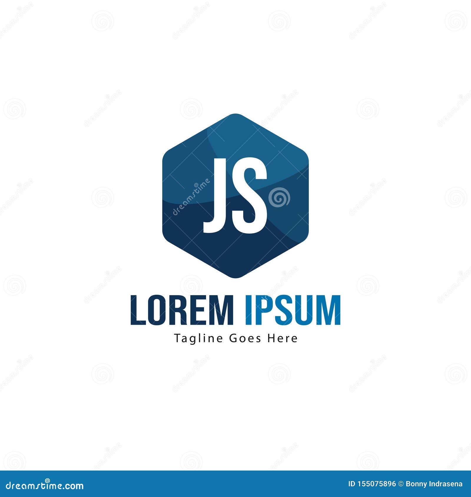 Initial JS Logo Template with Modern Frame. Minimalist JS Letter Logo ...
