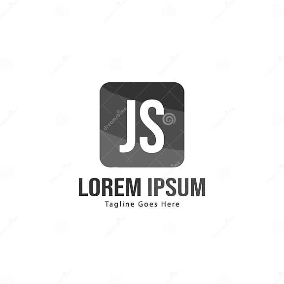 Initial JS Logo Template with Modern Frame. Minimalist JS Letter Logo ...