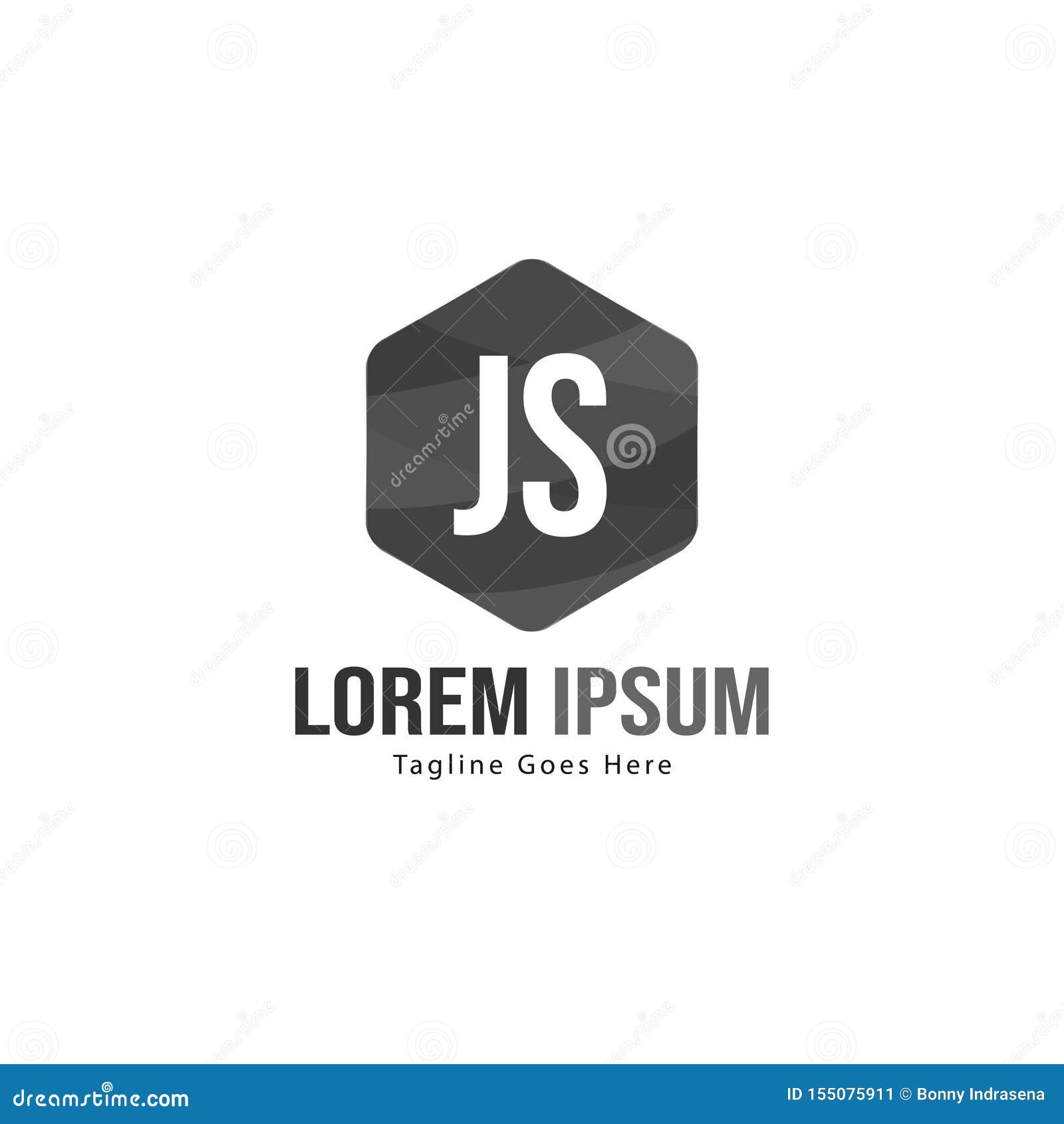 Initial JS Logo Template with Modern Frame. Minimalist JS Letter Logo ...