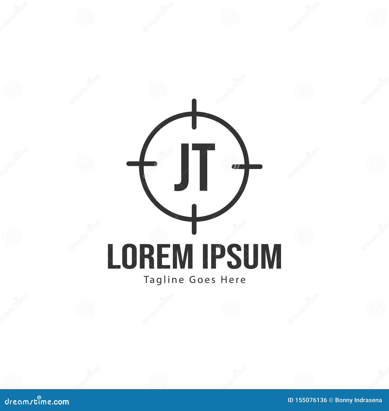 Initial JT Logo Template with Modern Frame. Minimalist JT Letter Logo ...