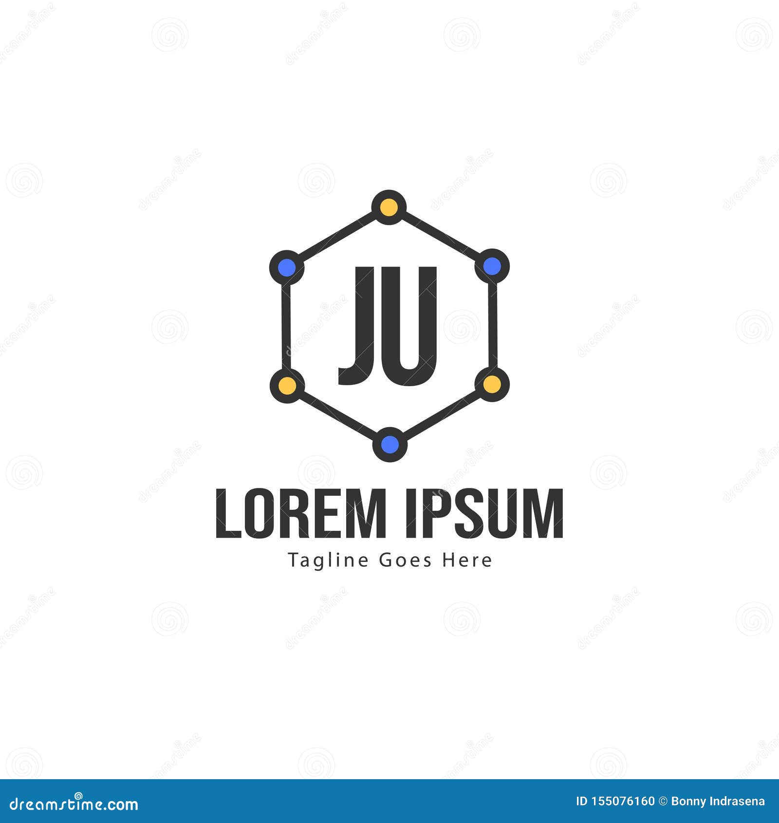 Initial JU Logo Template with Modern Frame. Minimalist JU Letter Logo ...