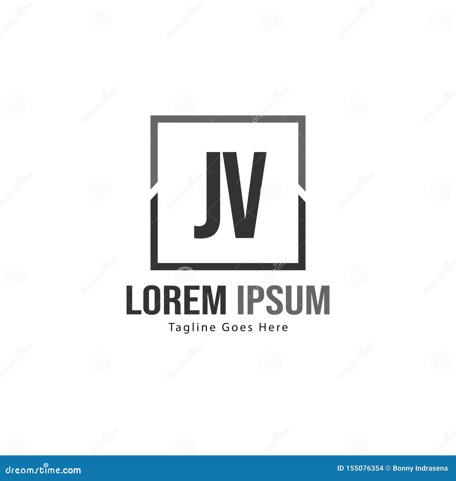 Initial JV Logo Template with Modern Frame. Minimalist JV Letter Logo ...