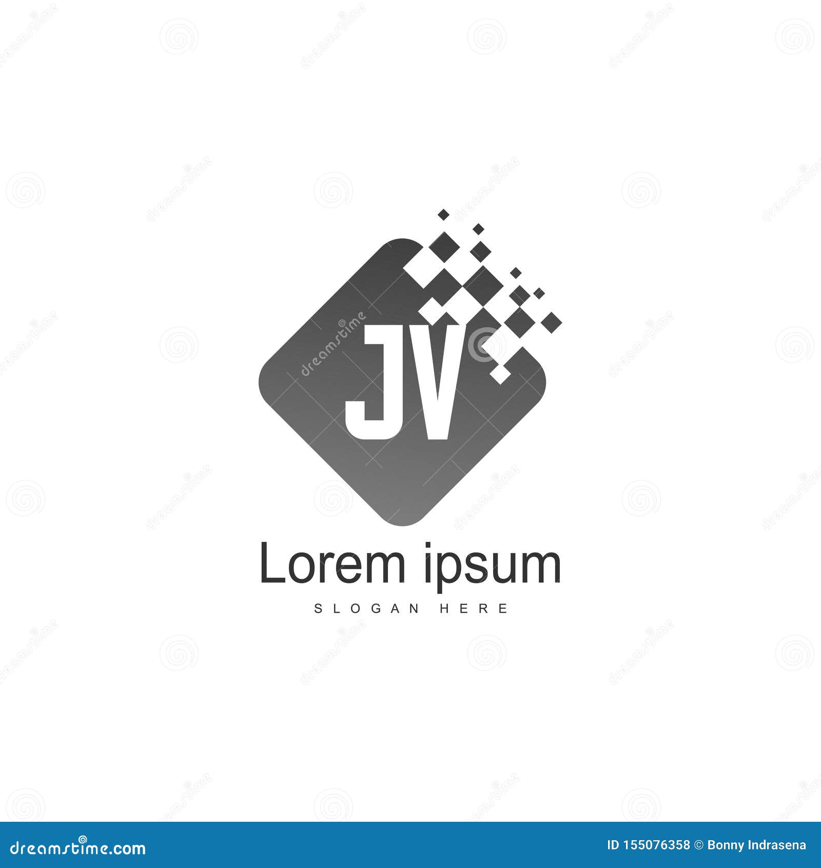 Initial JV Logo Template with Modern Frame. Minimalist JV Letter Logo ...