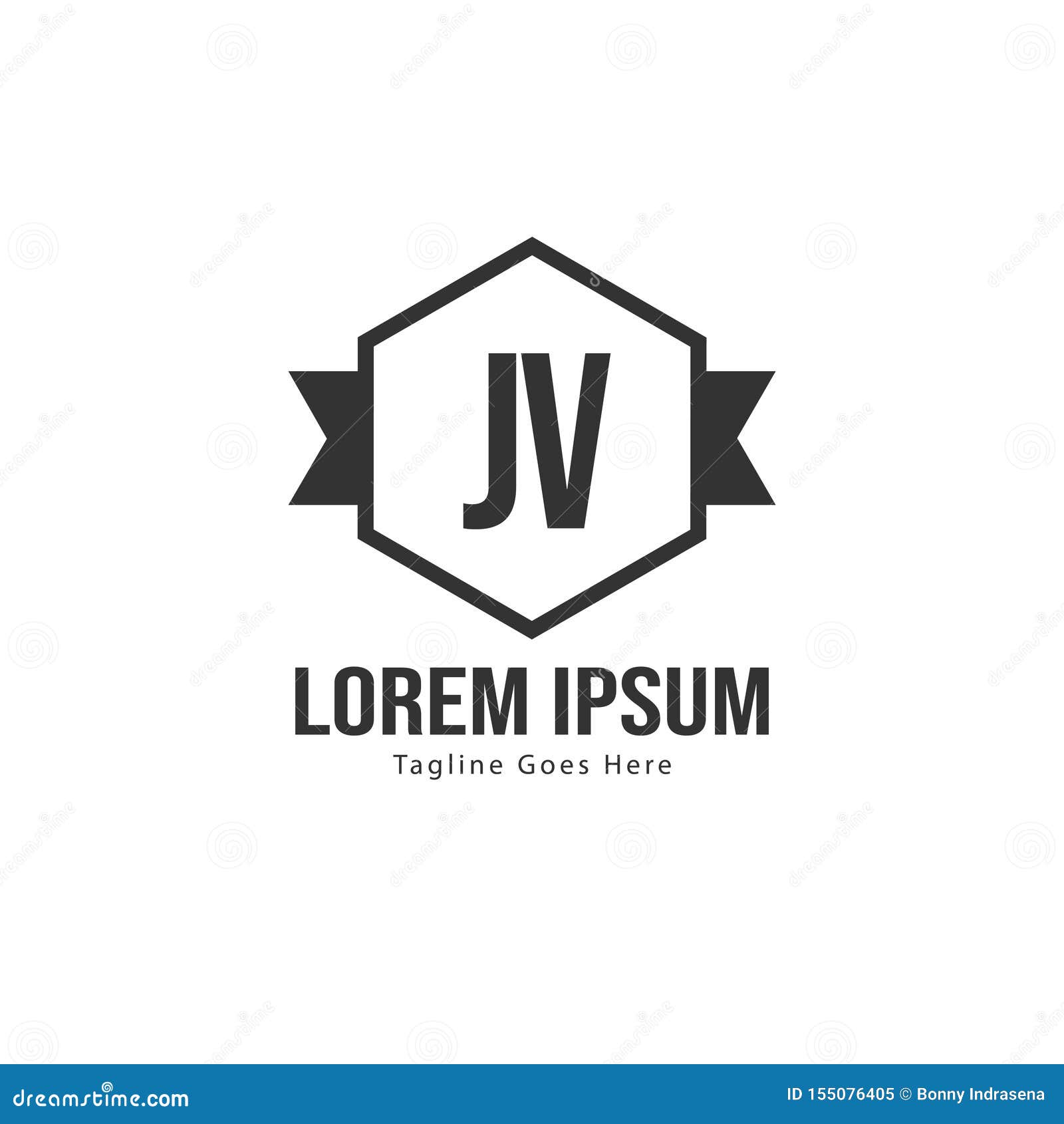 Initial JV Logo Template with Modern Frame. Minimalist JV Letter Logo ...