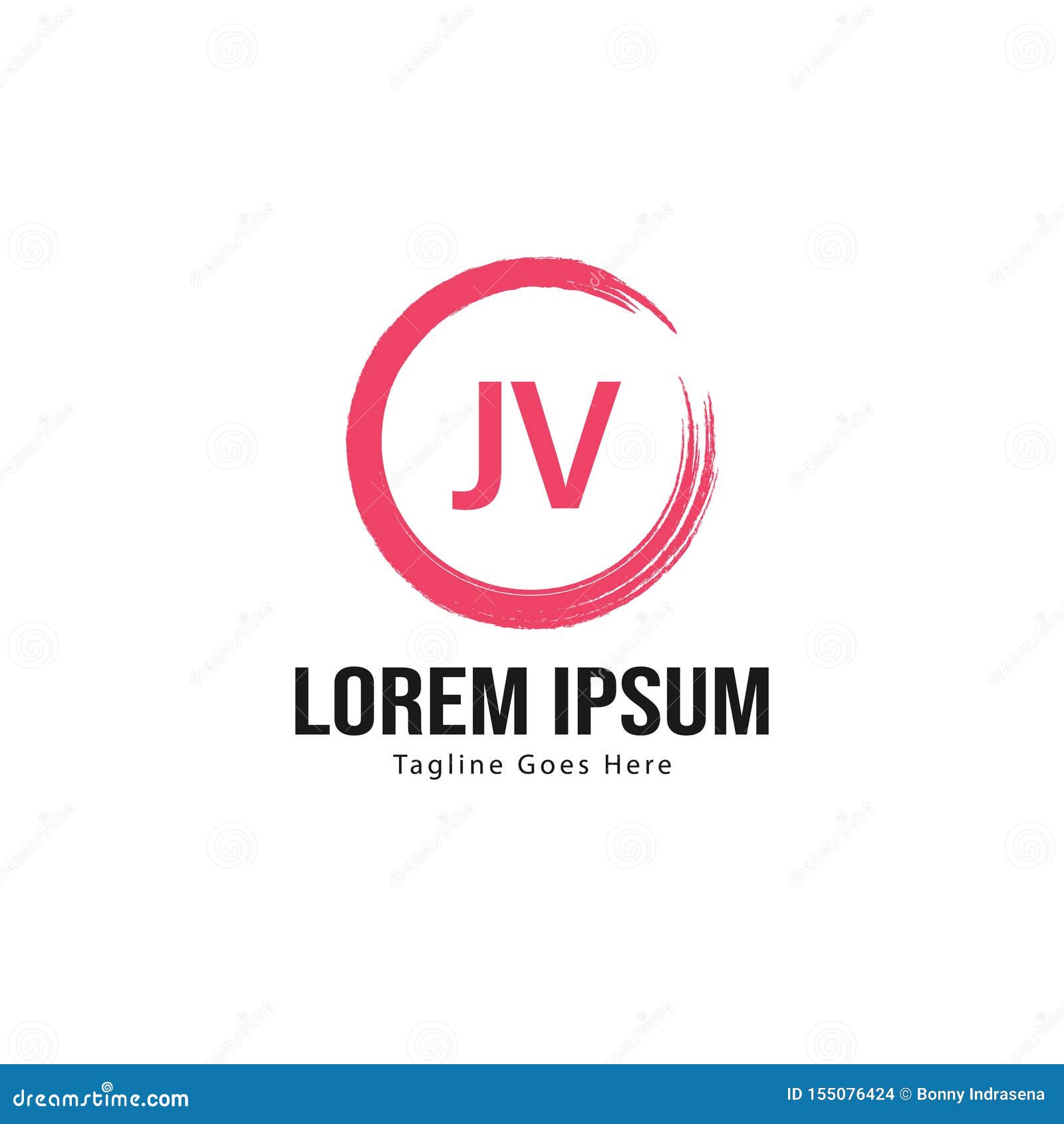 Initial JV Logo Template with Modern Frame. Minimalist JV Letter Logo ...