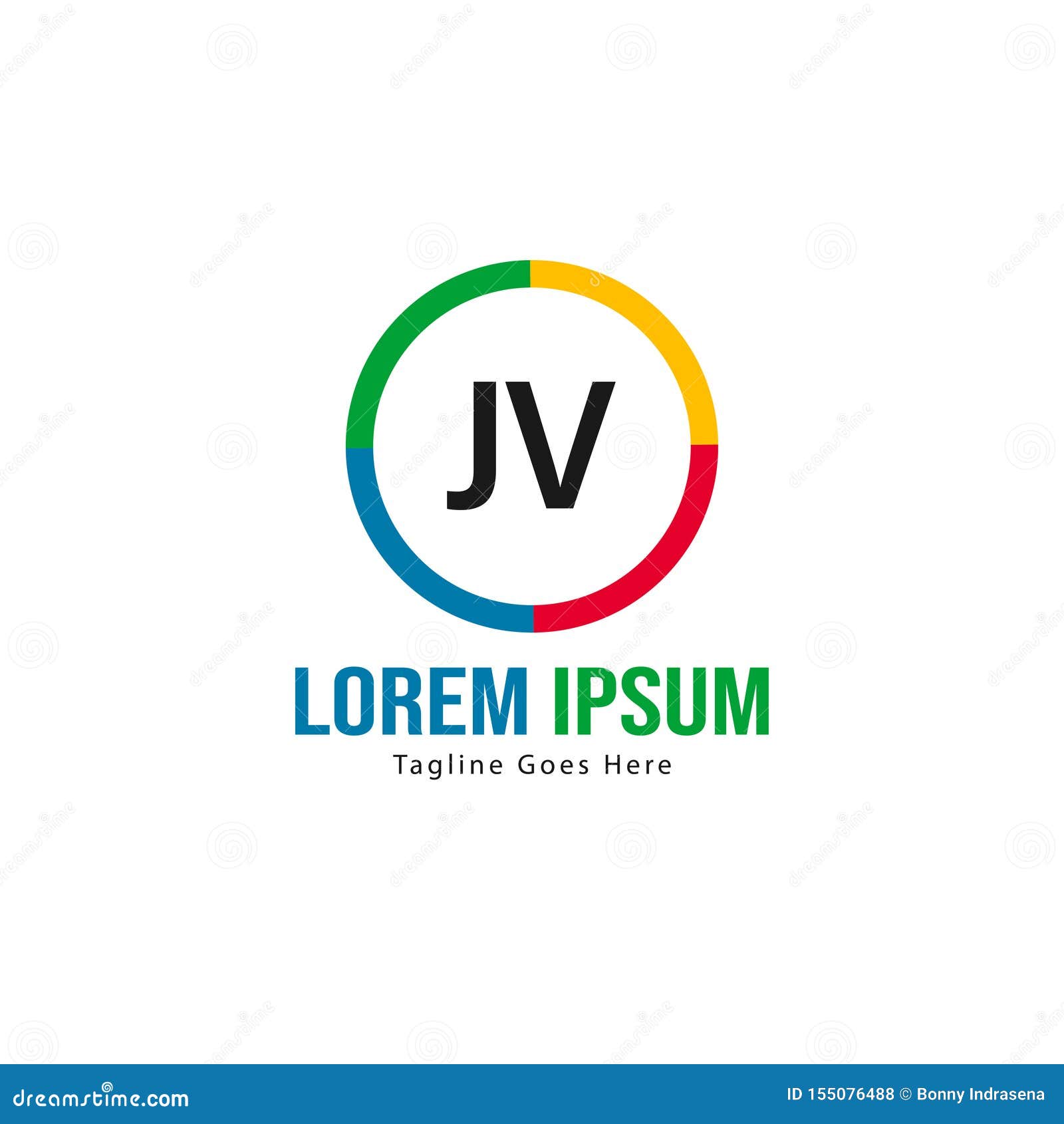 Initial JV Logo Template with Modern Frame. Minimalist JV Letter Logo ...
