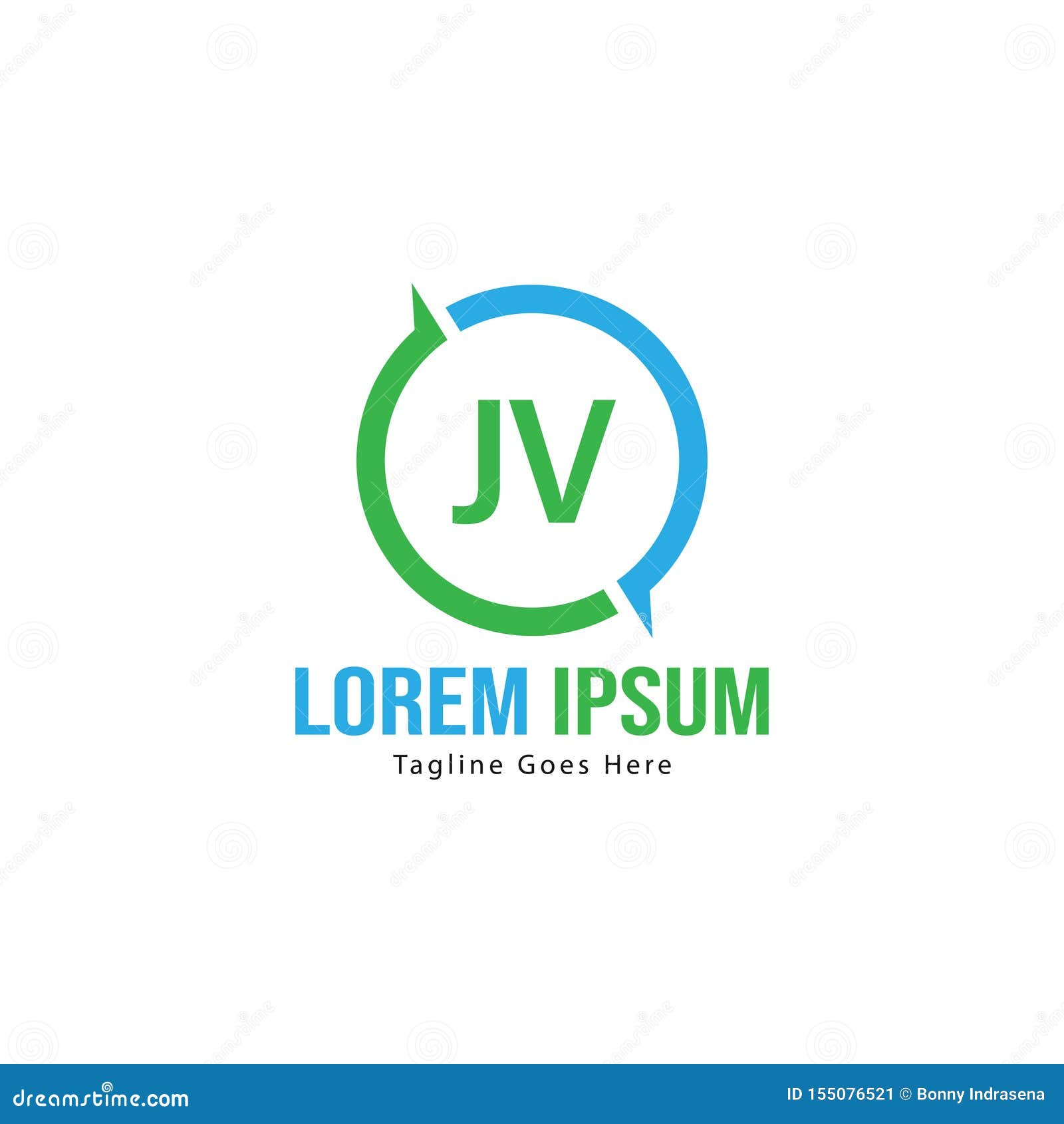 Initial JV Logo Template with Modern Frame. Minimalist JV Letter Logo ...