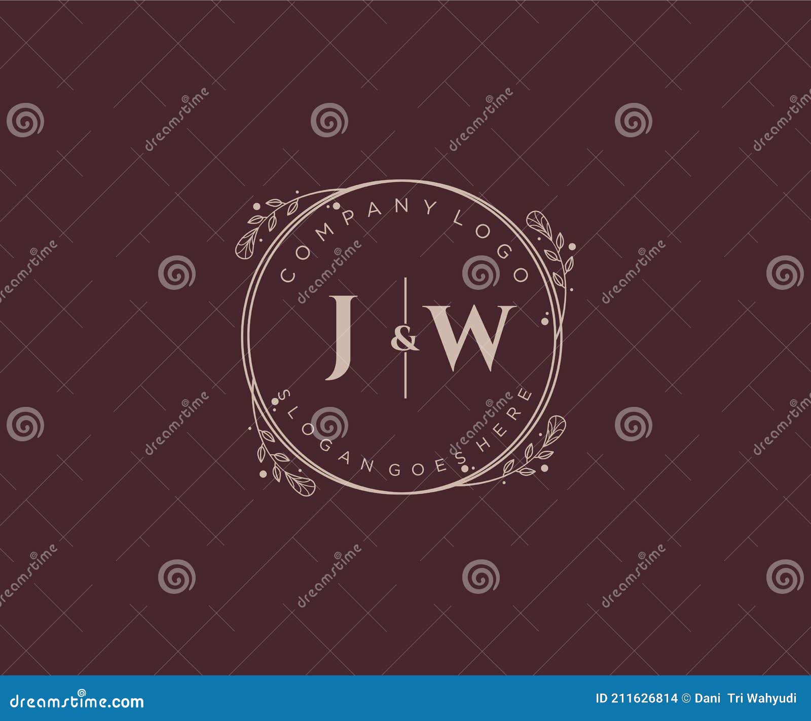 Initial JW Letters Decorative Luxury Wedding Logo Stock Vector ...