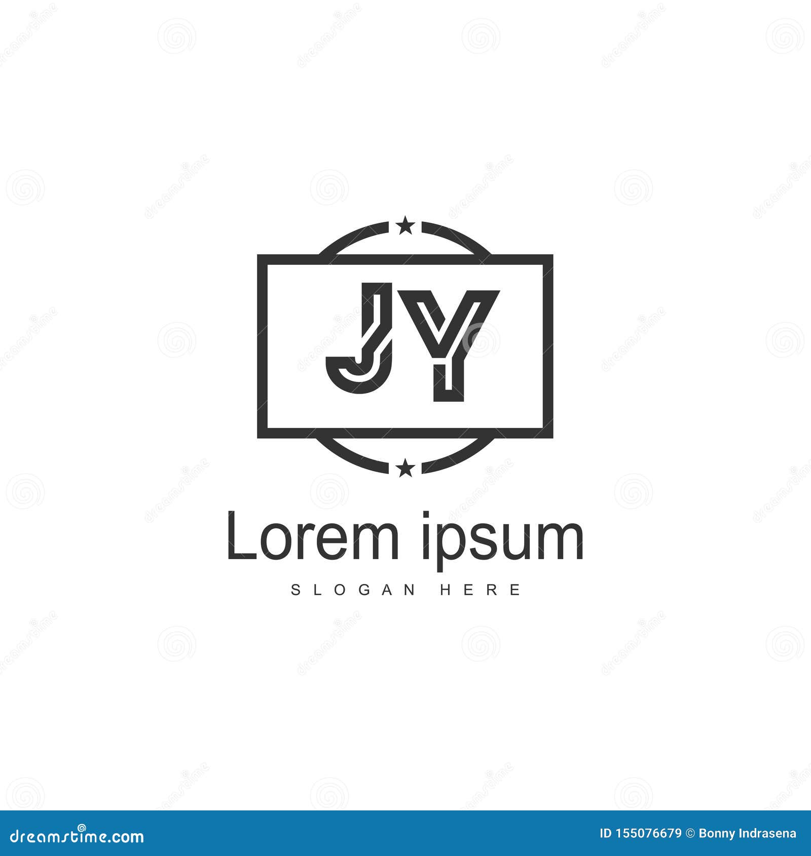 Initial JY Logo Template with Modern Frame. Minimalist JY Letter Logo ...