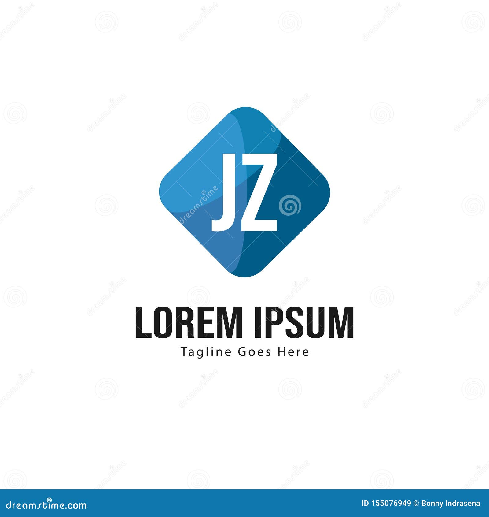 Initial JZ Logo Template with Modern Frame. Minimalist JZ Letter Logo ...
