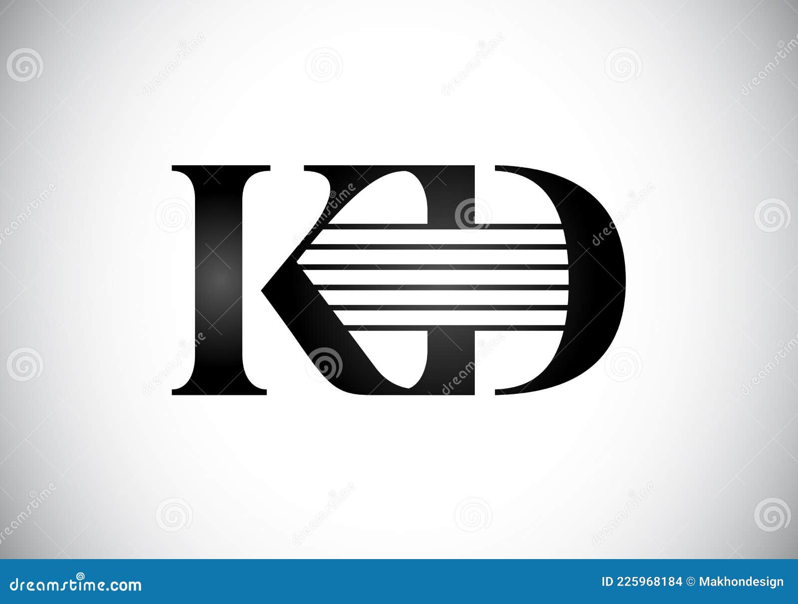 Initial K D Letter Logo with Creative Modern Business Typography Vector ...