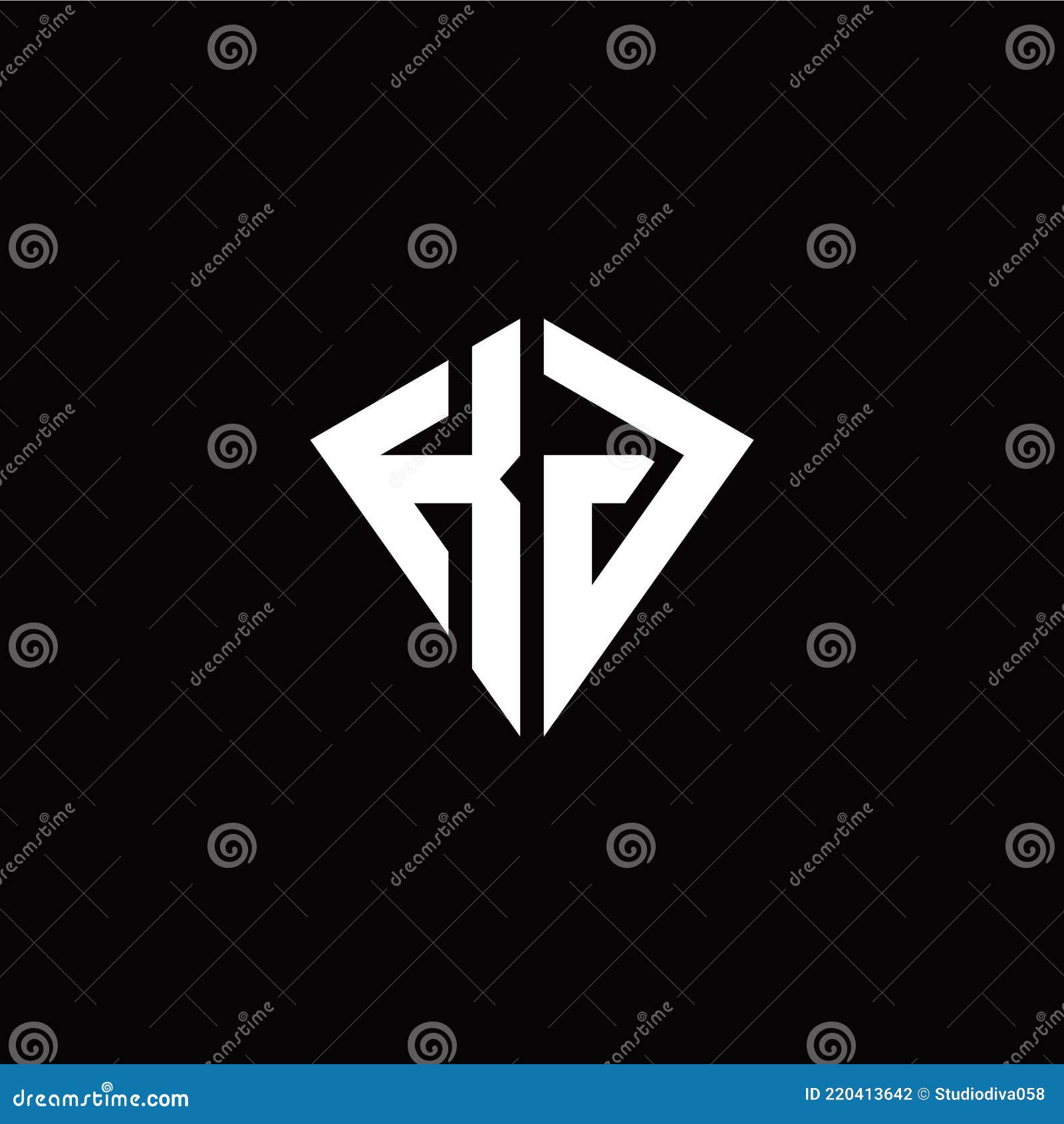 Initial K J Letter with Kite Modern Style Logo Template Vector Stock ...