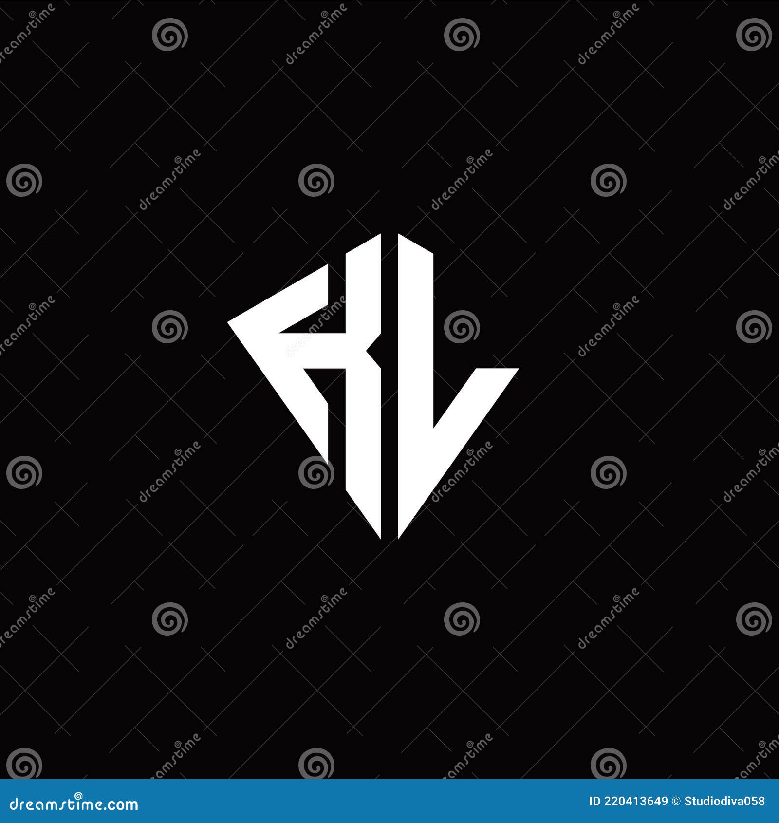Initial K L Letter with Kite Modern Style Logo Template Vector Stock ...