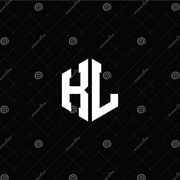 Initial K L Letter with Polygon Modern Style Logo Template Vector Stock ...