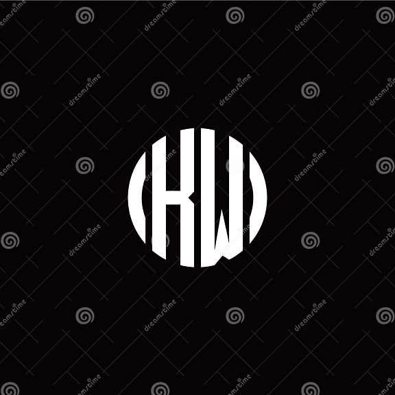Initial K W Letter with Circle Style Logo Template Vector Stock Vector ...