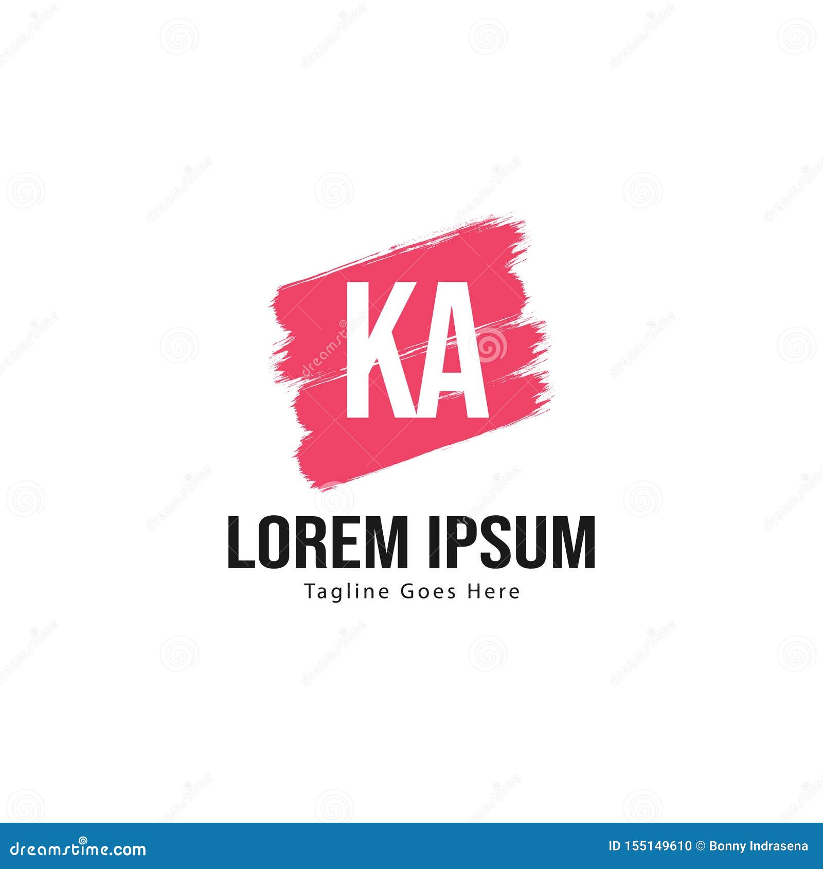 Initial KA Logo Template with Modern Frame. Minimalist KA Letter Logo ...