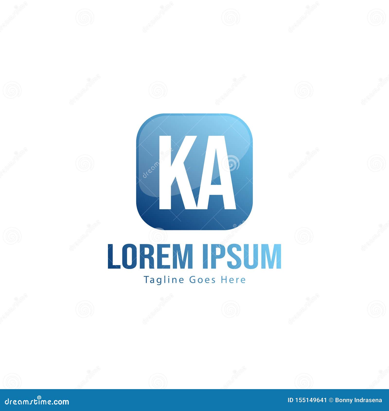 Initial KA Logo Template with Modern Frame. Minimalist KA Letter Logo ...