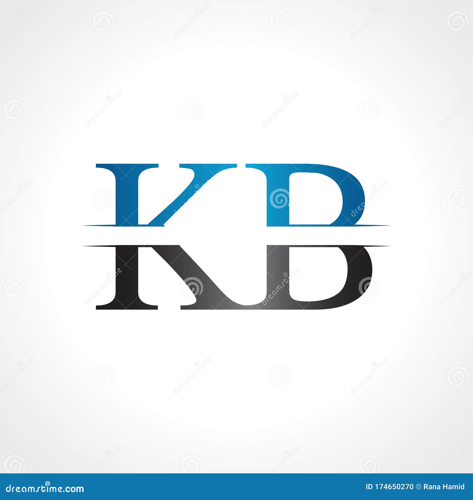Initial KB Letter Type Logo Design Vector Illustration. Abstract Letter ...