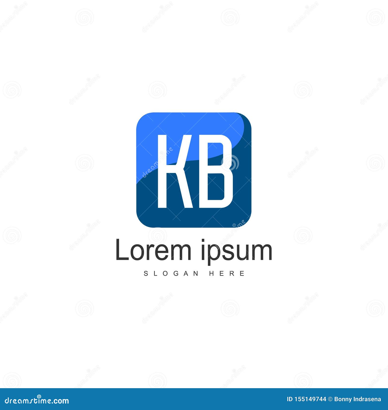 Initial KB Logo Template with Modern Frame. Minimalist KB Letter Logo ...