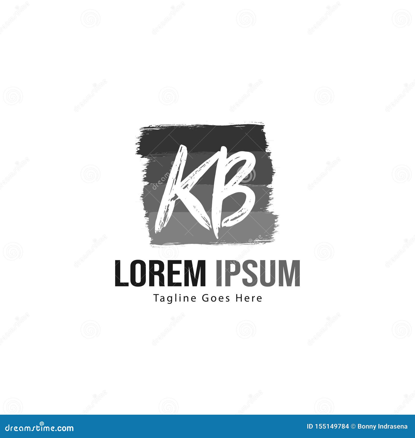 Initial KB Logo Template with Modern Frame. Minimalist KB Letter Logo ...