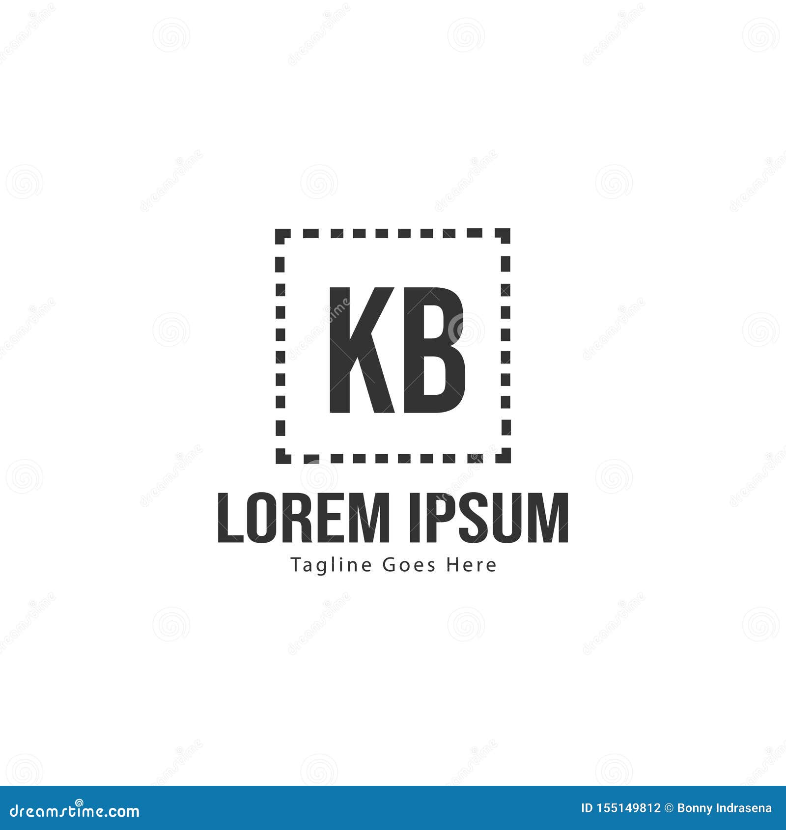 Initial KB Logo Template with Modern Frame. Minimalist KB Letter Logo ...