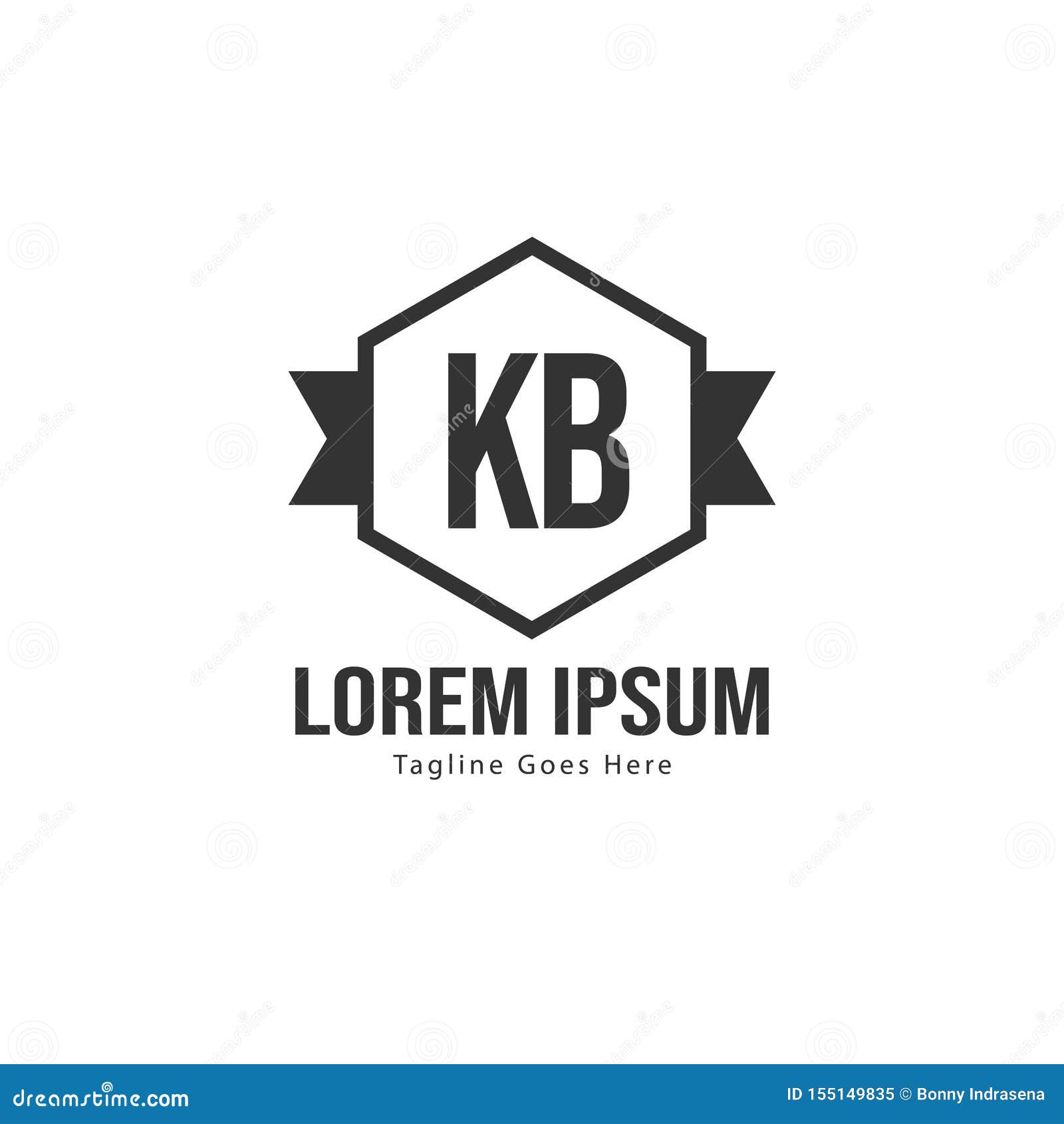 Initial KB Logo Template with Modern Frame. Minimalist KB Letter Logo ...