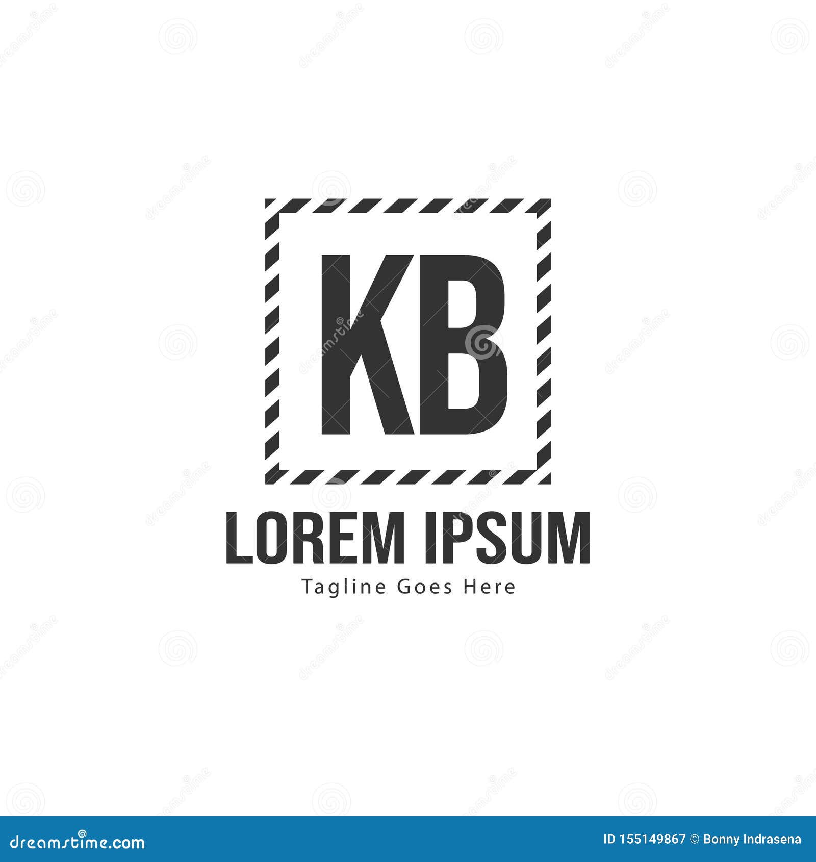 Initial KB Logo Template with Modern Frame. Minimalist KB Letter Logo ...
