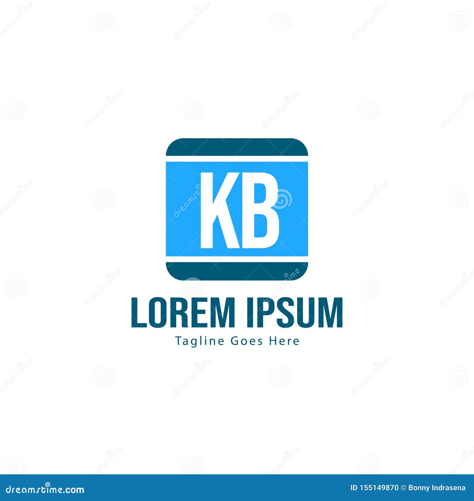 Initial KB Logo Template with Modern Frame. Minimalist KB Letter Logo ...