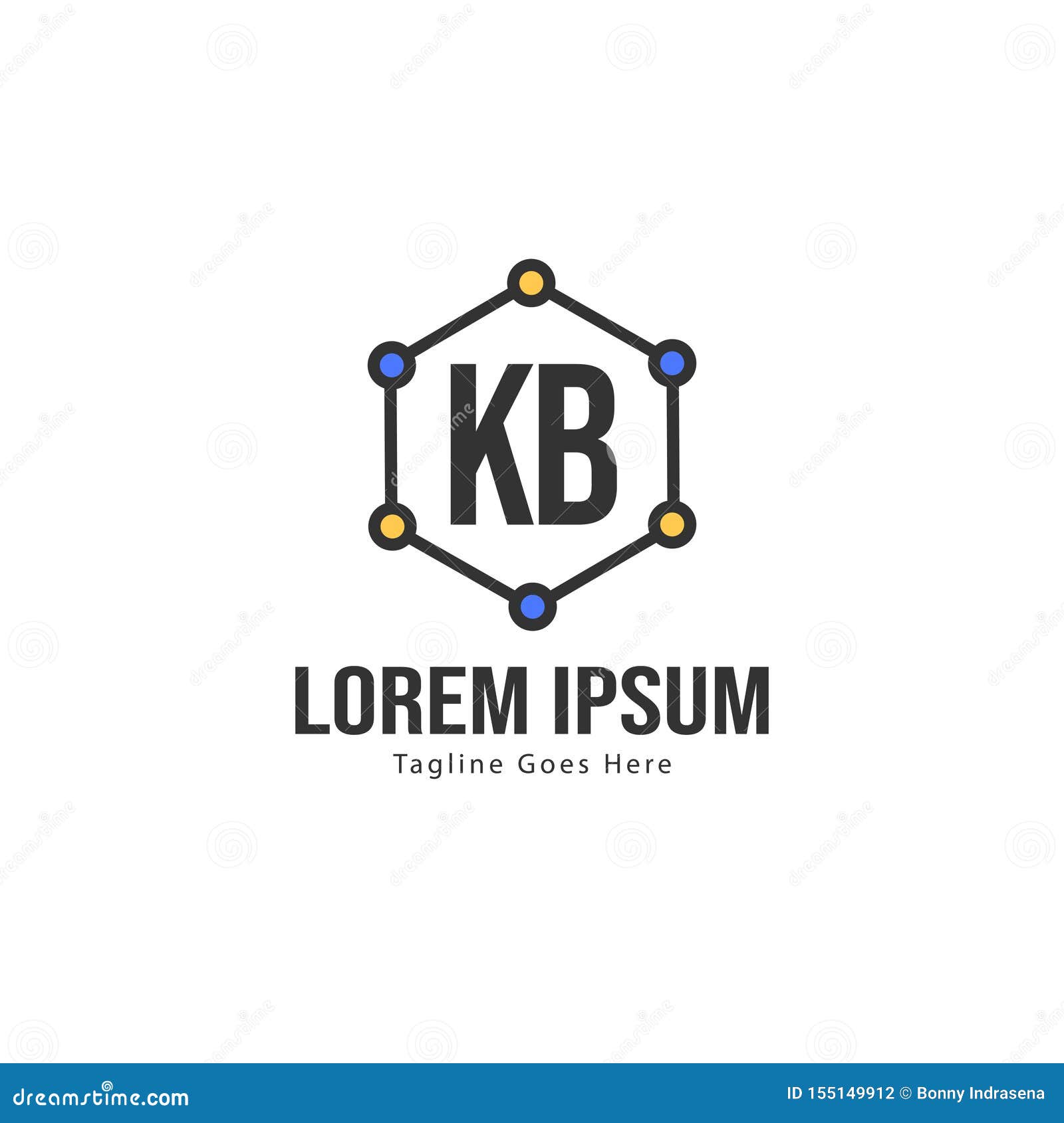 Initial KB Logo Template with Modern Frame. Minimalist KB Letter Logo ...