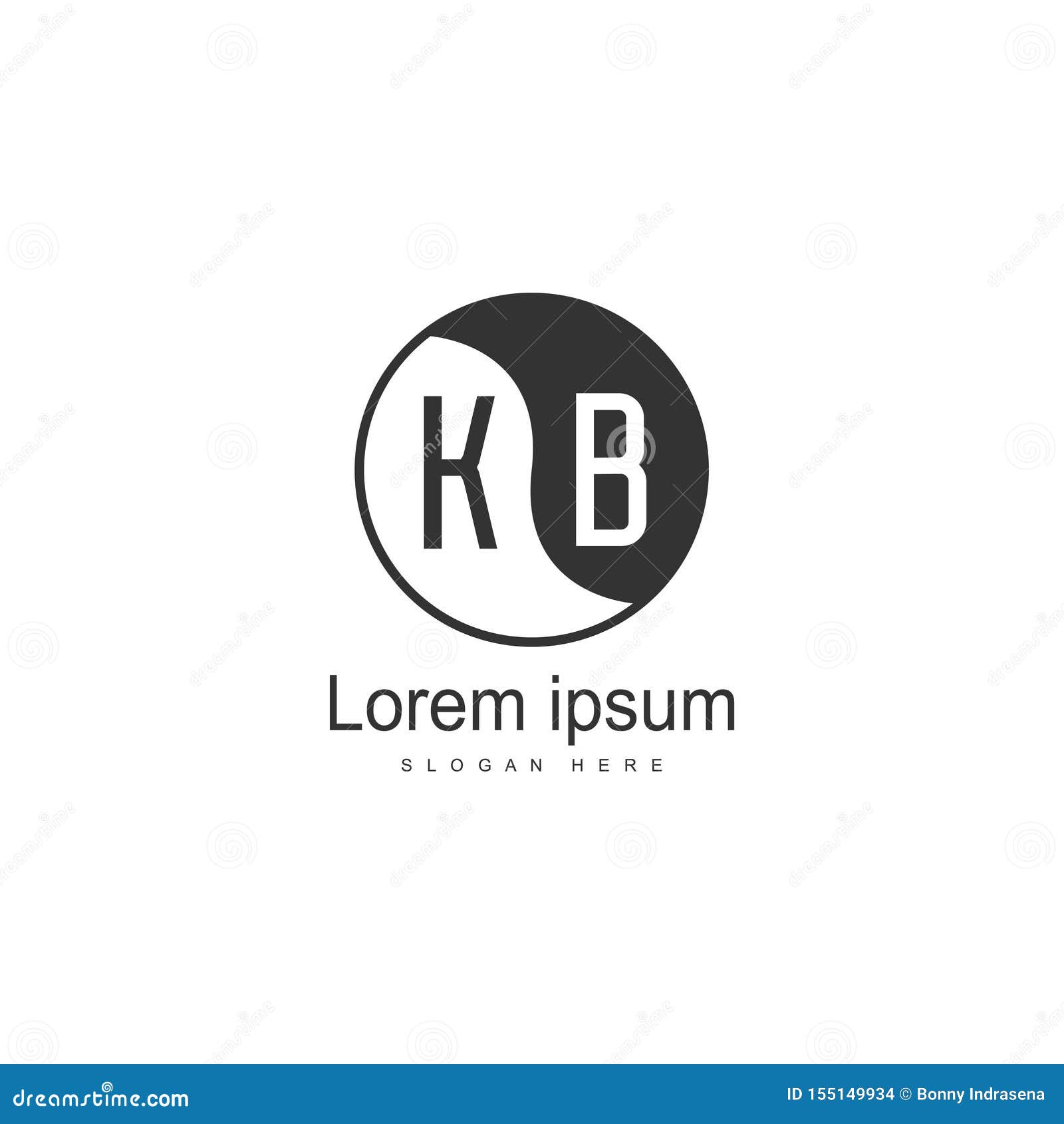 Initial KB Logo Template with Modern Frame. Minimalist KB Letter Logo ...