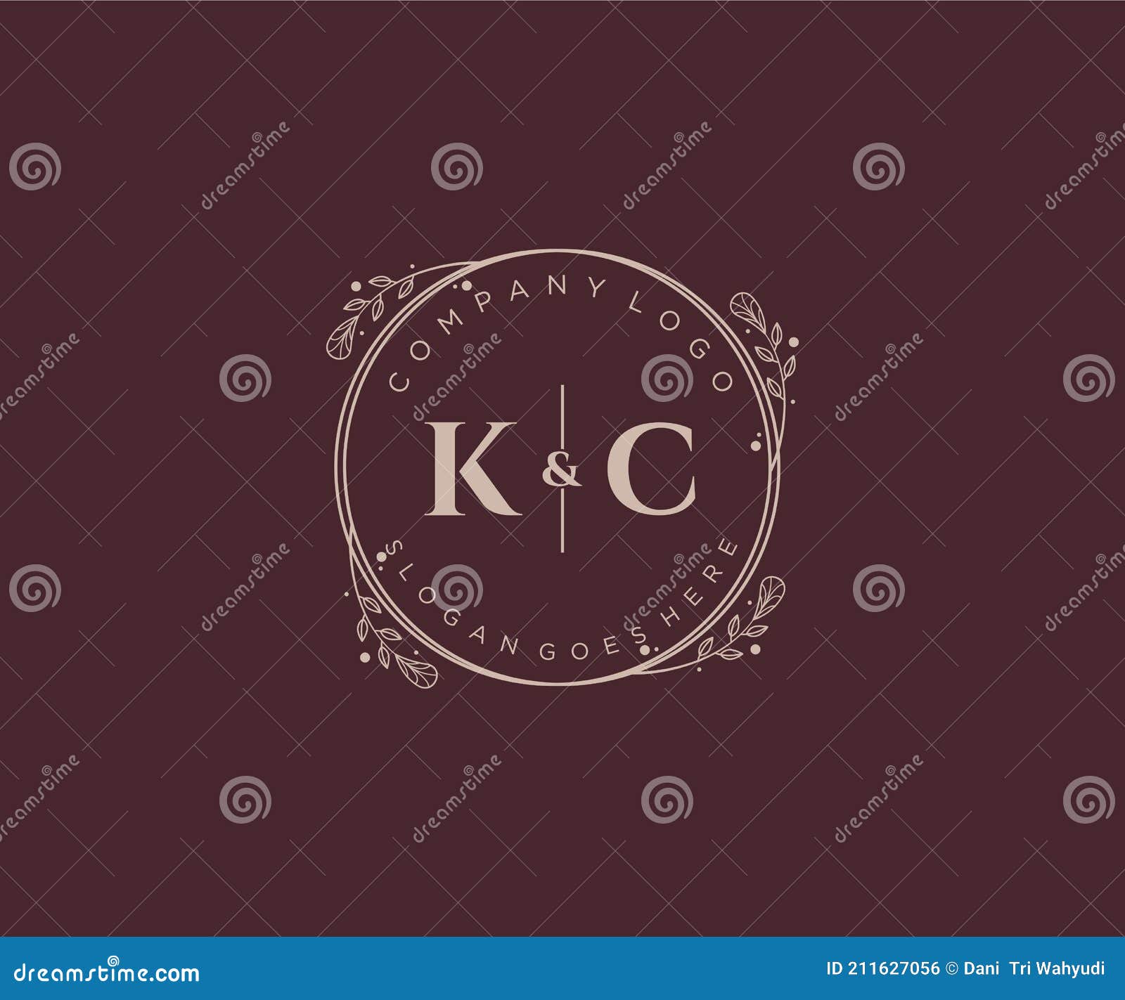 Initial KC Letters Decorative Luxury Wedding Logo Stock Vector ...