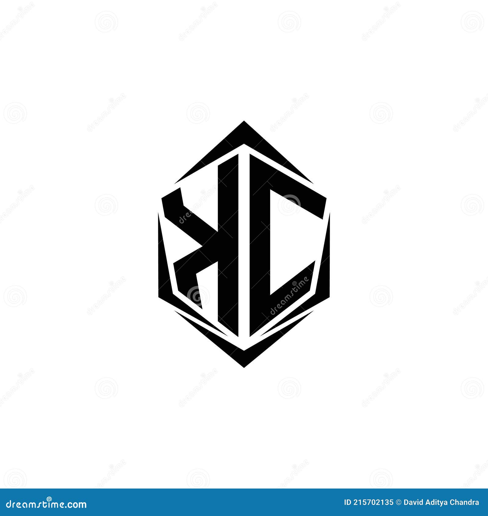 Initial KC Logo Design with Shield Style, Logo Business Branding Stock ...