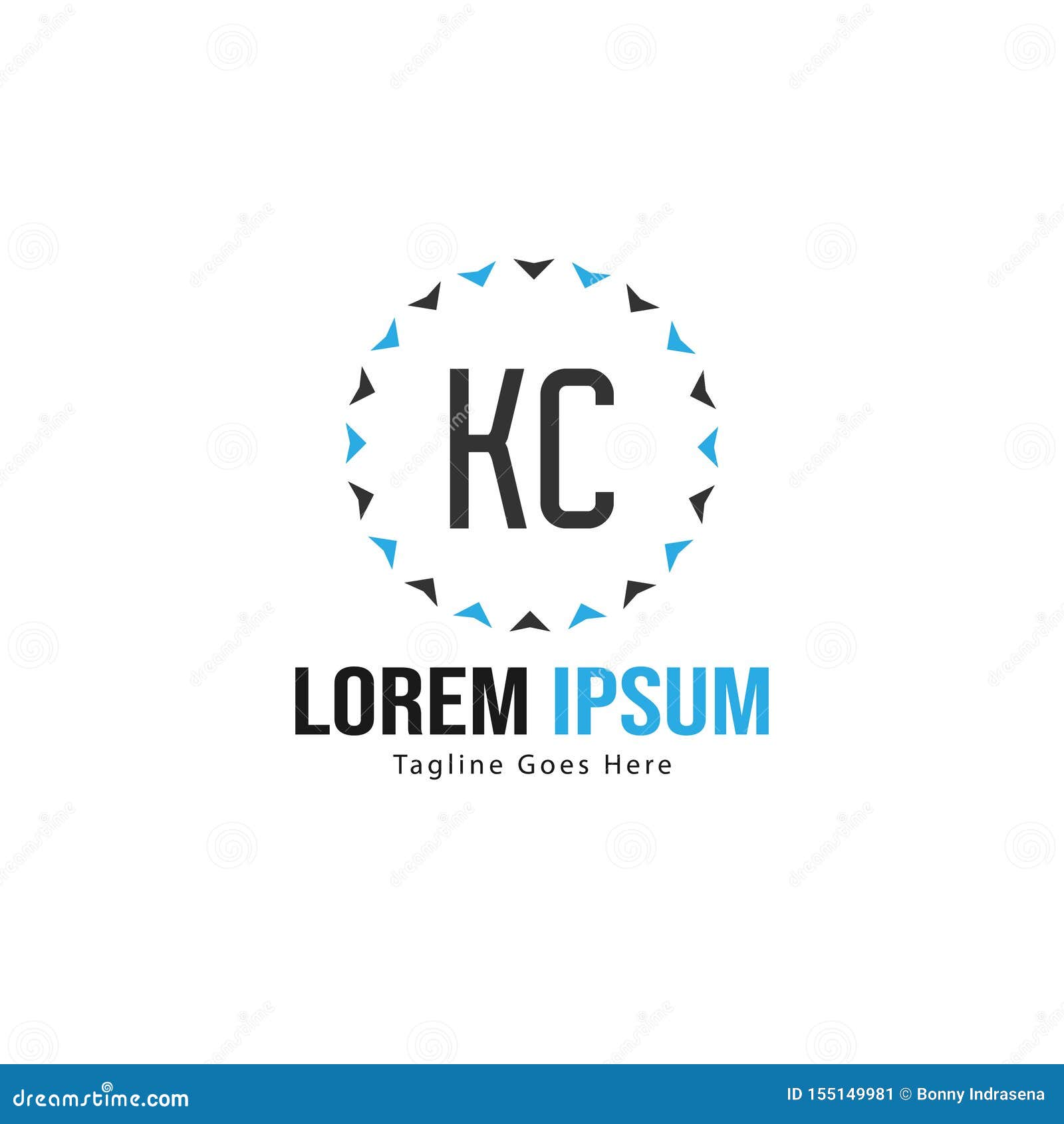 Initial KC Logo Template with Modern Frame. Minimalist KC Letter Logo ...