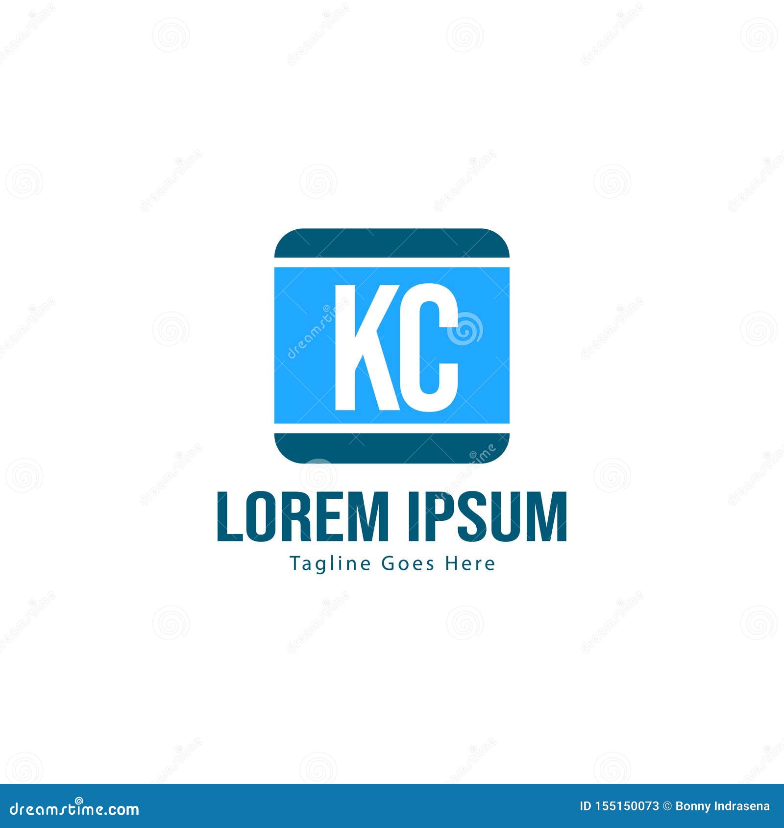 Initial KC Logo Template with Modern Frame. Minimalist KC Letter Logo ...