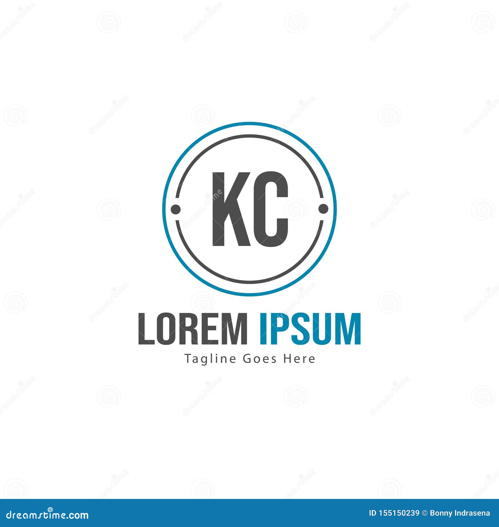 Initial KC Logo Template with Modern Frame. Minimalist KC Letter Logo ...