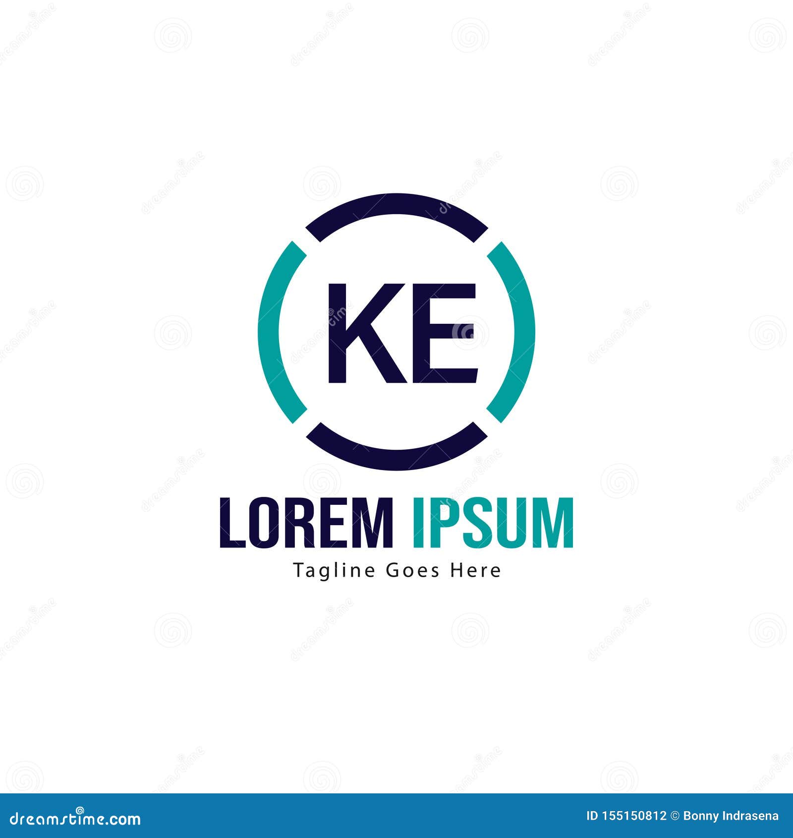 Initial KE Logo Template with Modern Frame. Minimalist KE Letter Logo ...
