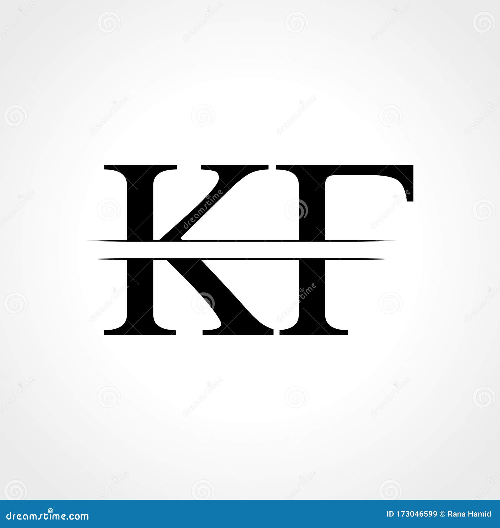 Initial KF Letter Logo Design Vector Illustration. Abstract Letter KF ...