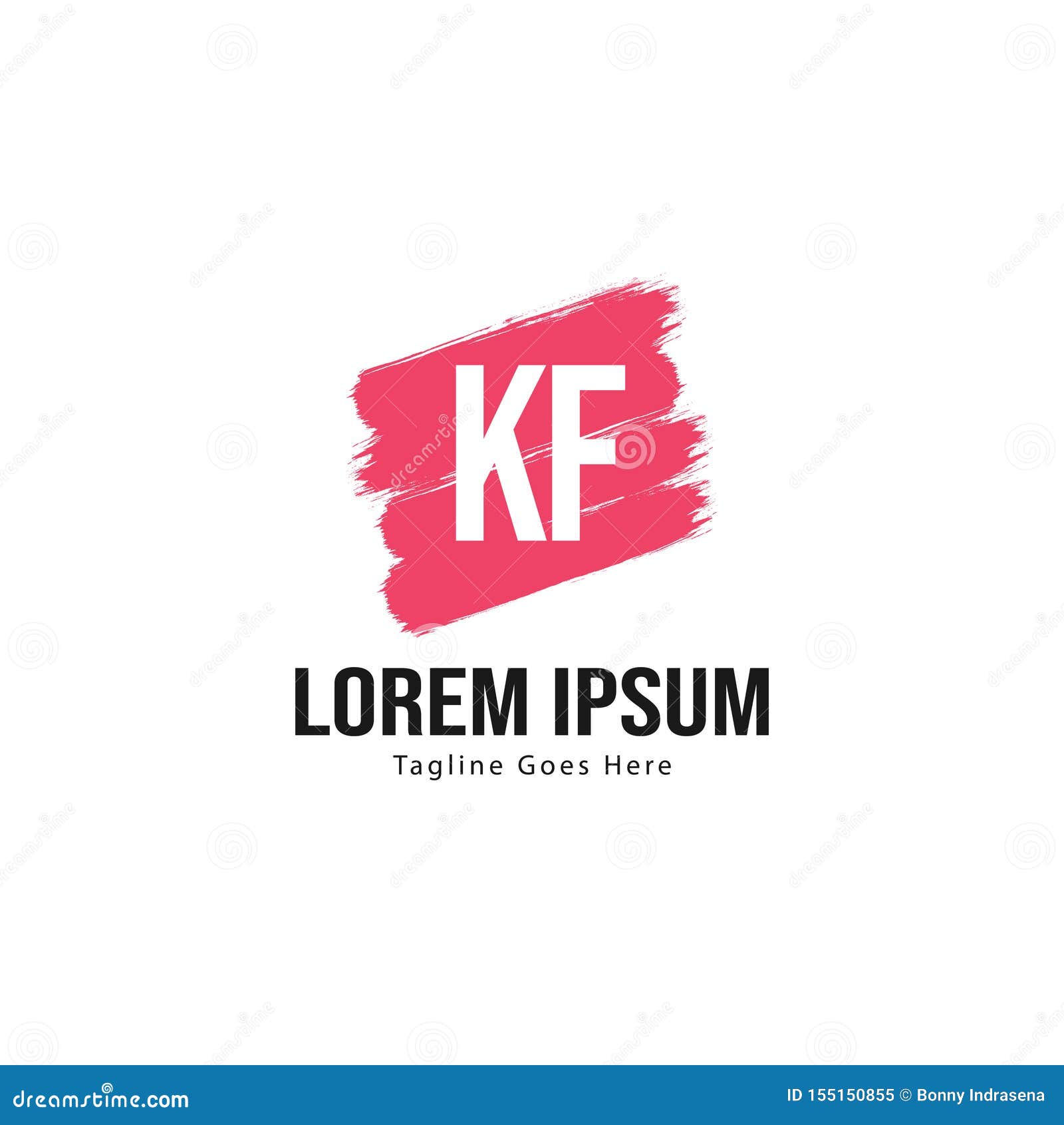 Initial KF Logo Template with Modern Frame. Minimalist KF Letter Logo ...