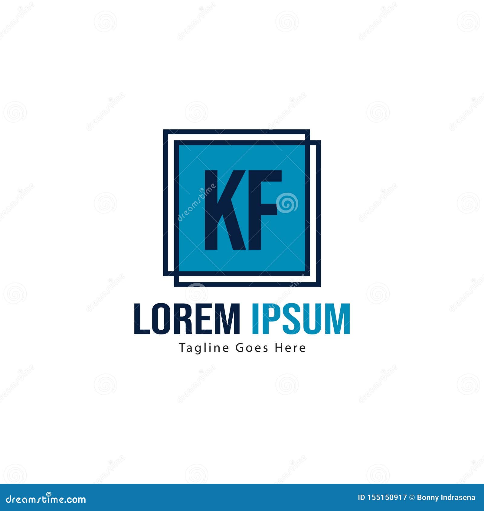 Initial KF Logo Template with Modern Frame. Minimalist KF Letter Logo ...