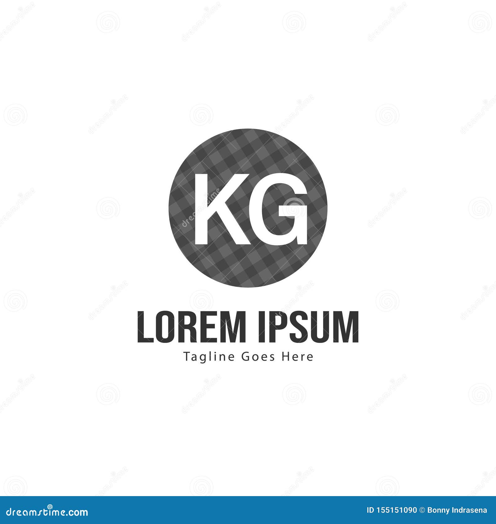 Initial KG Logo Template with Modern Frame. Minimalist KG Letter Logo ...