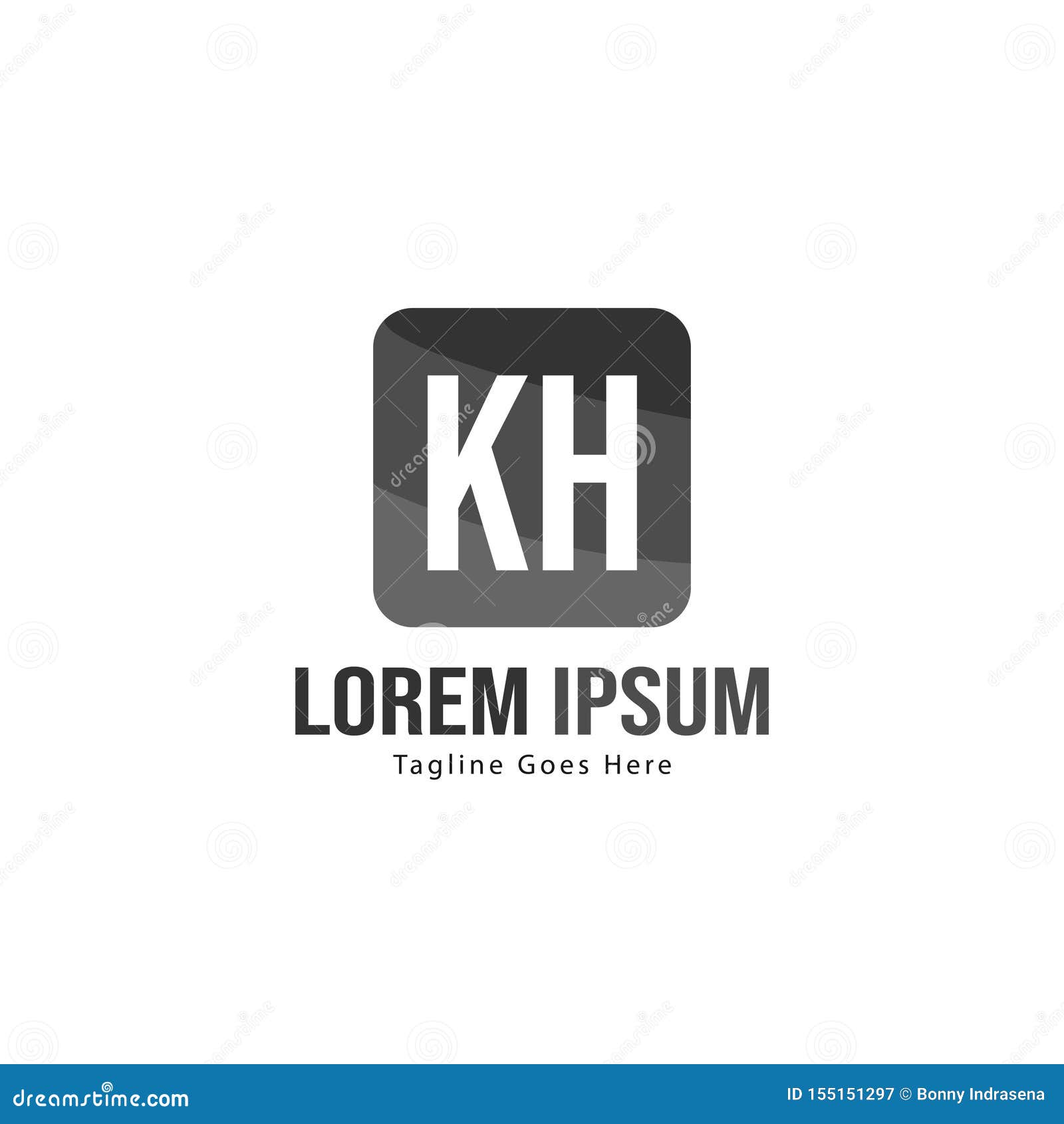 Initial KH Logo Template with Modern Frame. Minimalist KH Letter Logo ...
