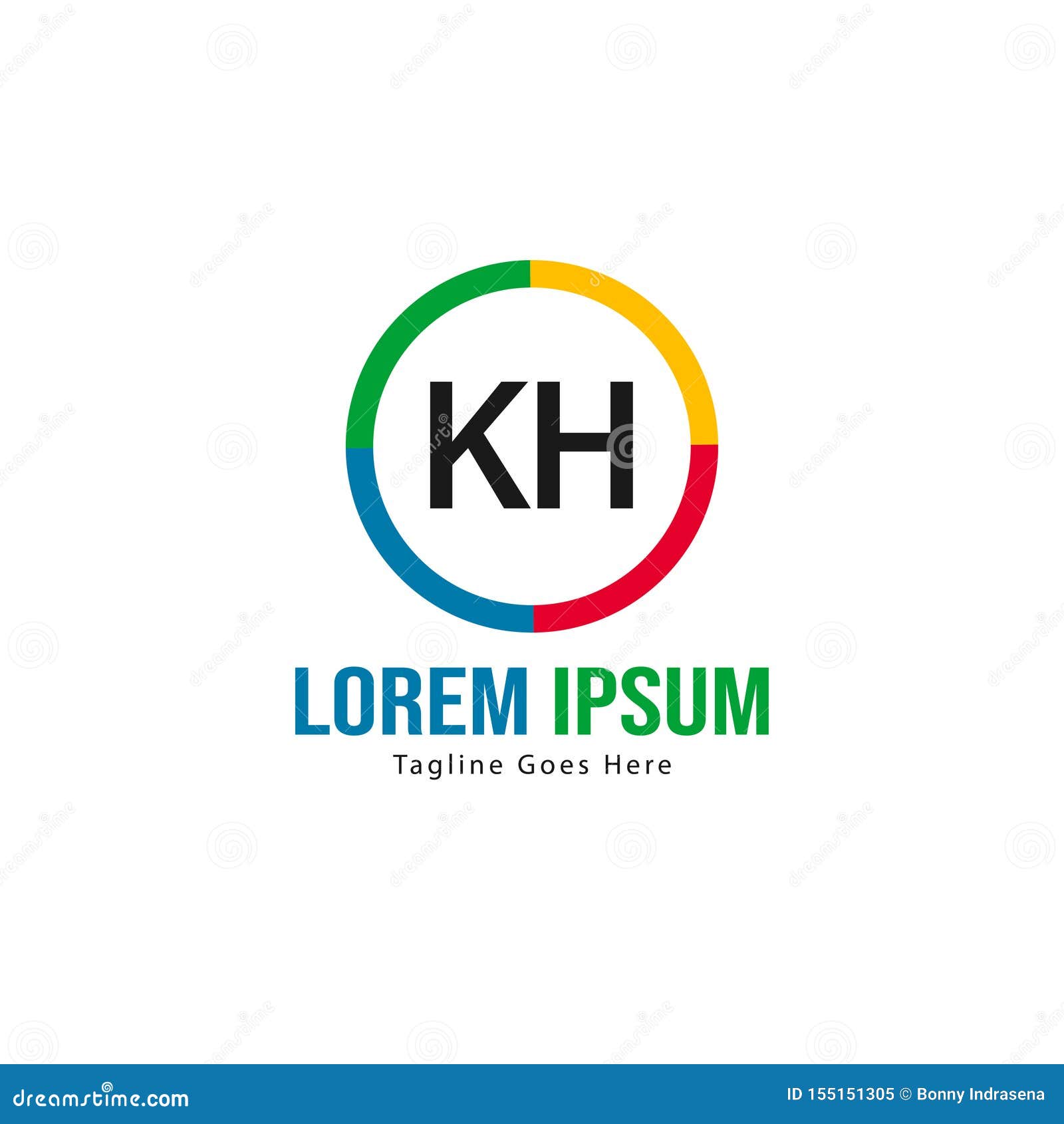 Initial KH Logo Template with Modern Frame. Minimalist KH Letter Logo ...