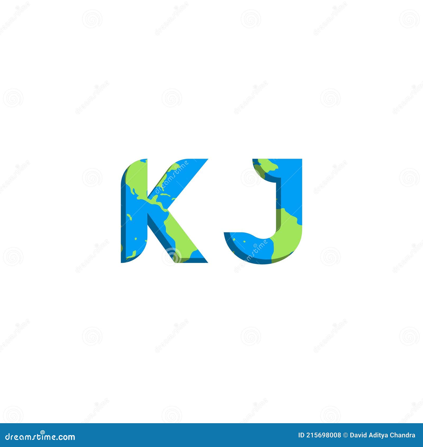 Initial KJ Logo Design with World Map Style, Logo Business Branding ...