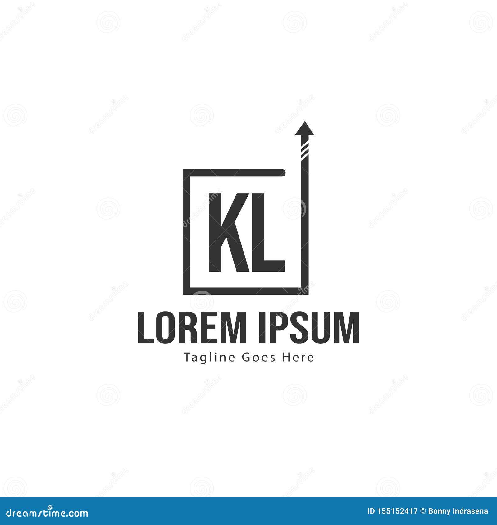 Initial KL Logo Template with Modern Frame. Minimalist KL Letter Logo ...