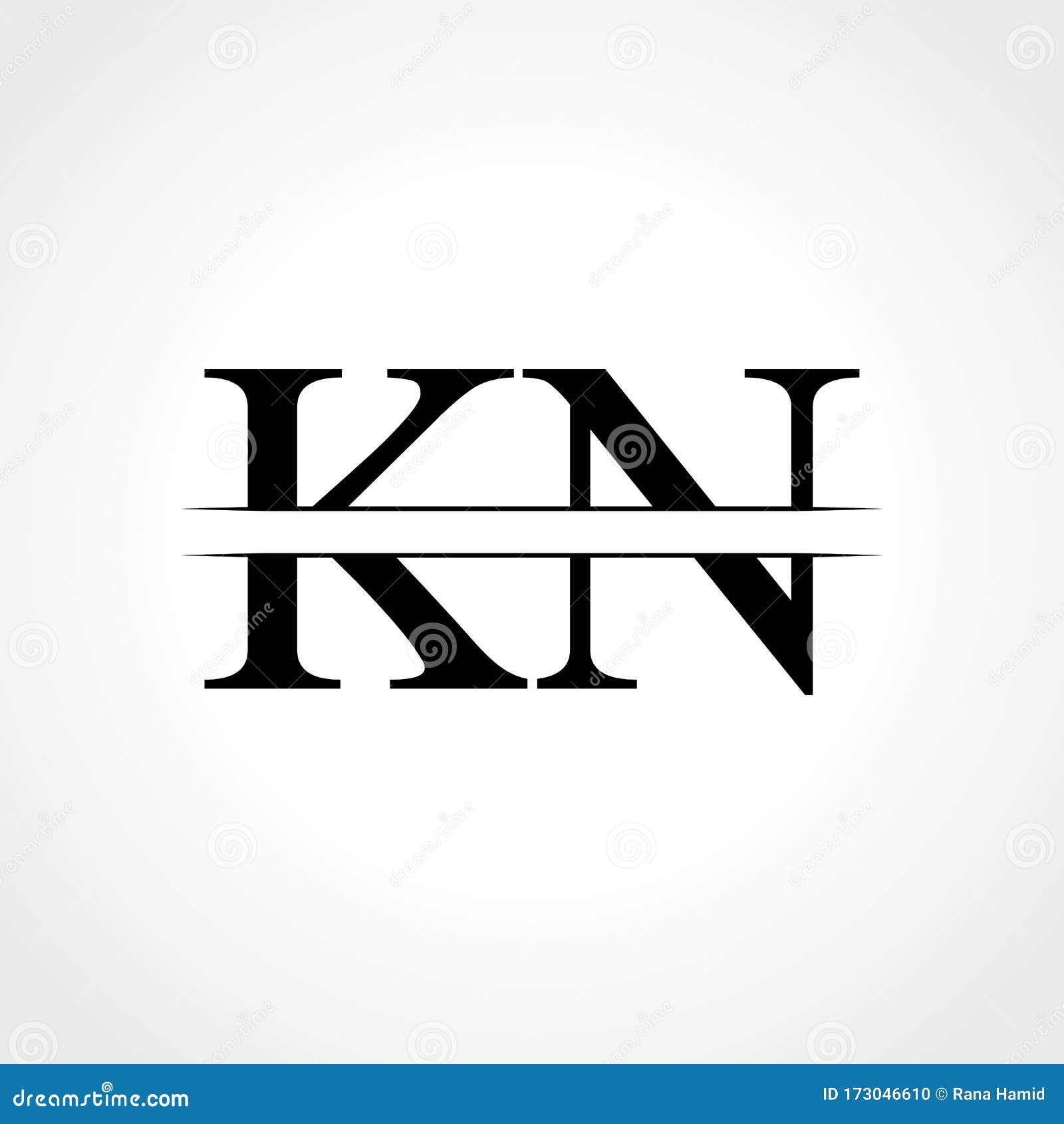 Initial KN Letter Logo Design Vector Illustration. Abstract Letter KN ...